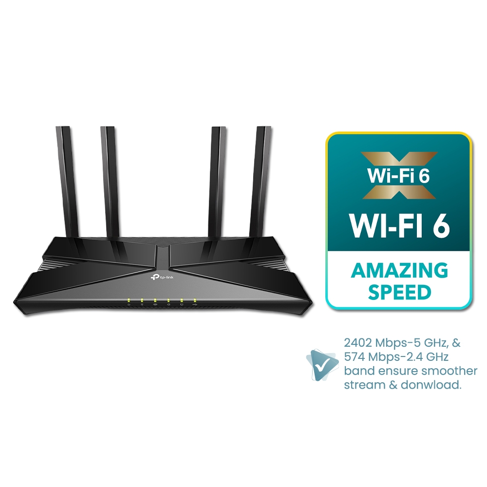 TP-Link WiFi 6 GIG+ Archer AX50 Dual Band Gigabit AX3000 High Power ...