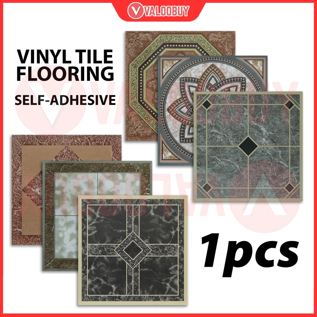 1pcs Vinyl Flooring Square Tiles Sticker Lantai Vinyl 1kaki x 1kaki ...