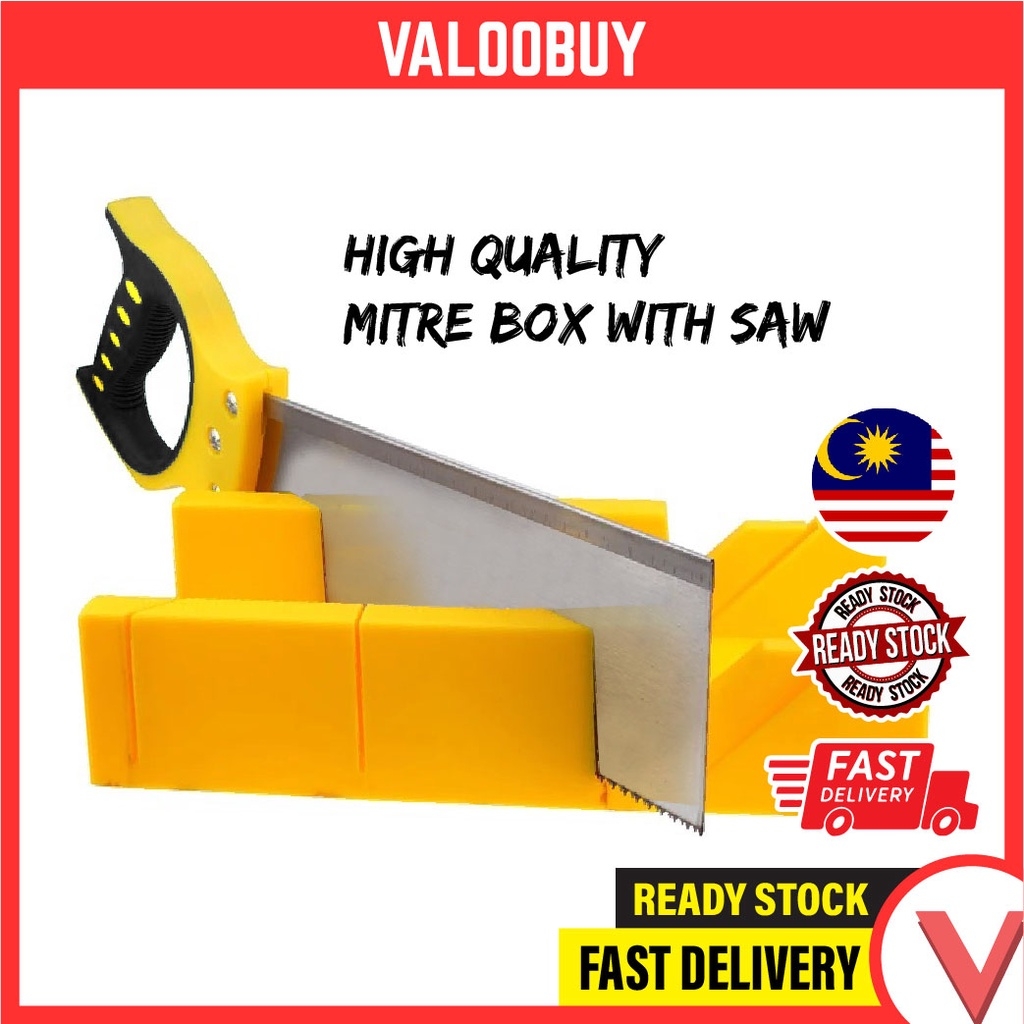 300mm 12'' Mitre Box With Back Saw Gergaji Wainscoting Miter Box ...